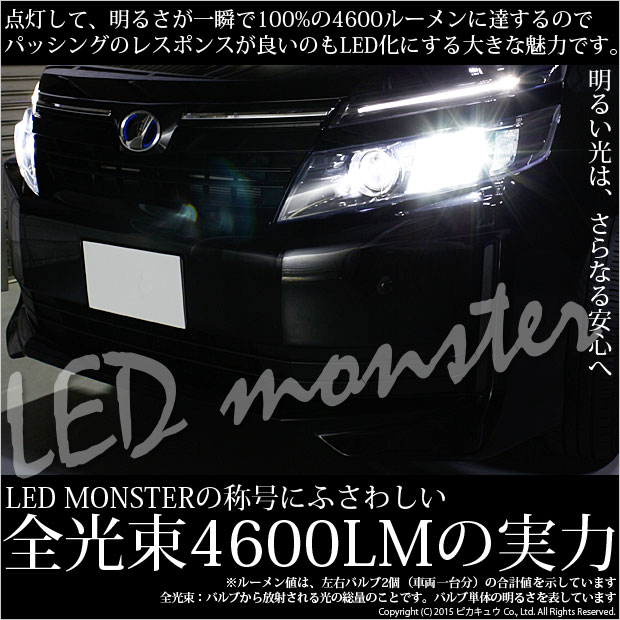 【新品】トヨタ ヴォクシーHV[ZWR80G] LED MONSTER L4600 HIビームHB3の落札情報詳細 - ヤフオク落札価格検索 オークフリー